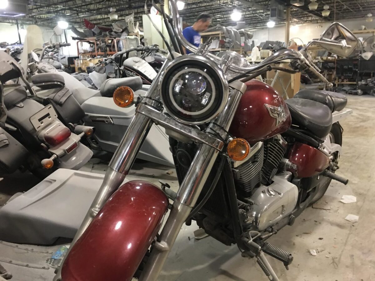 7″ DAYMAKER Kawasaki Vulcan Nomad 800 Black With Blue Halo HID LED ...