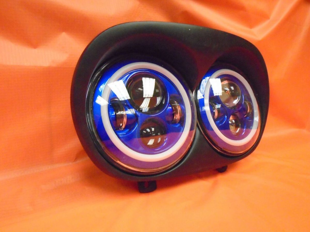 DUAL 7″ BLUE DAYMAKER 2014 – 2018 BLUE HALO LED ROAD GLIDE Black Light ...