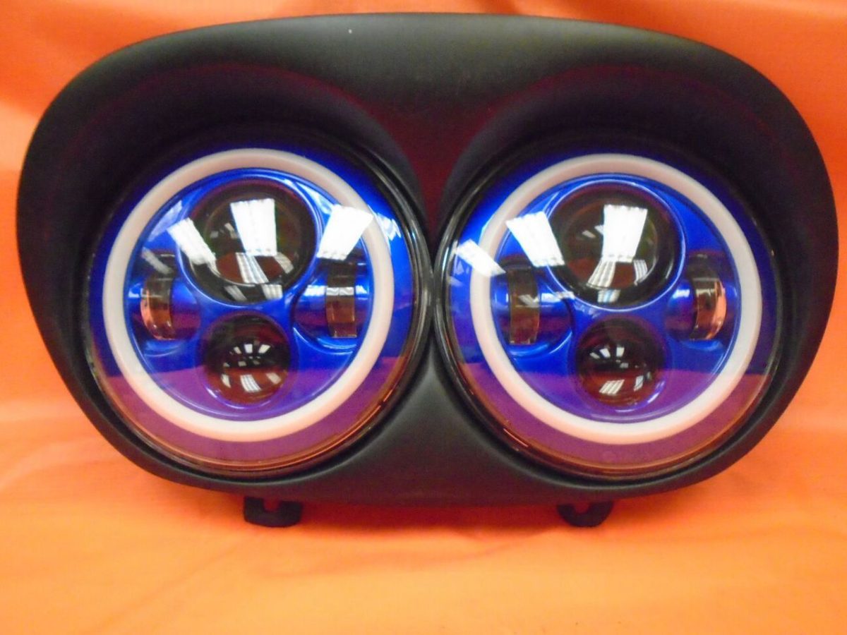 DUAL 7″ BLUE DAYMAKER 2014 – 2018 BLUE HALO LED ROAD GLIDE Black Light ...